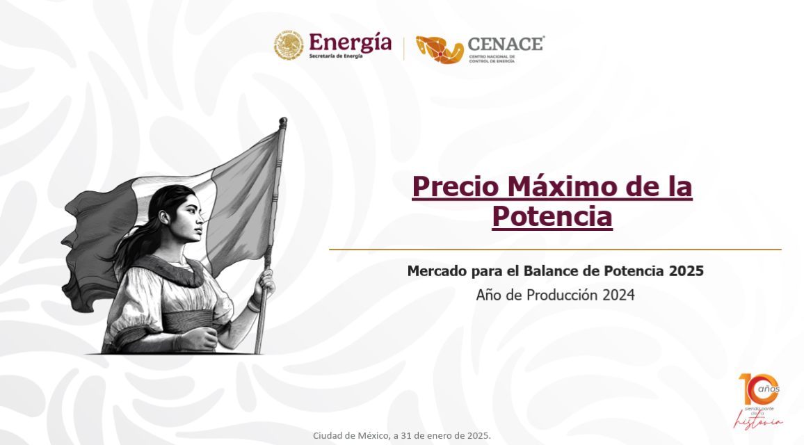 CENACE publica el Precio Máximo de Potencia de 2024 - Global Energy
